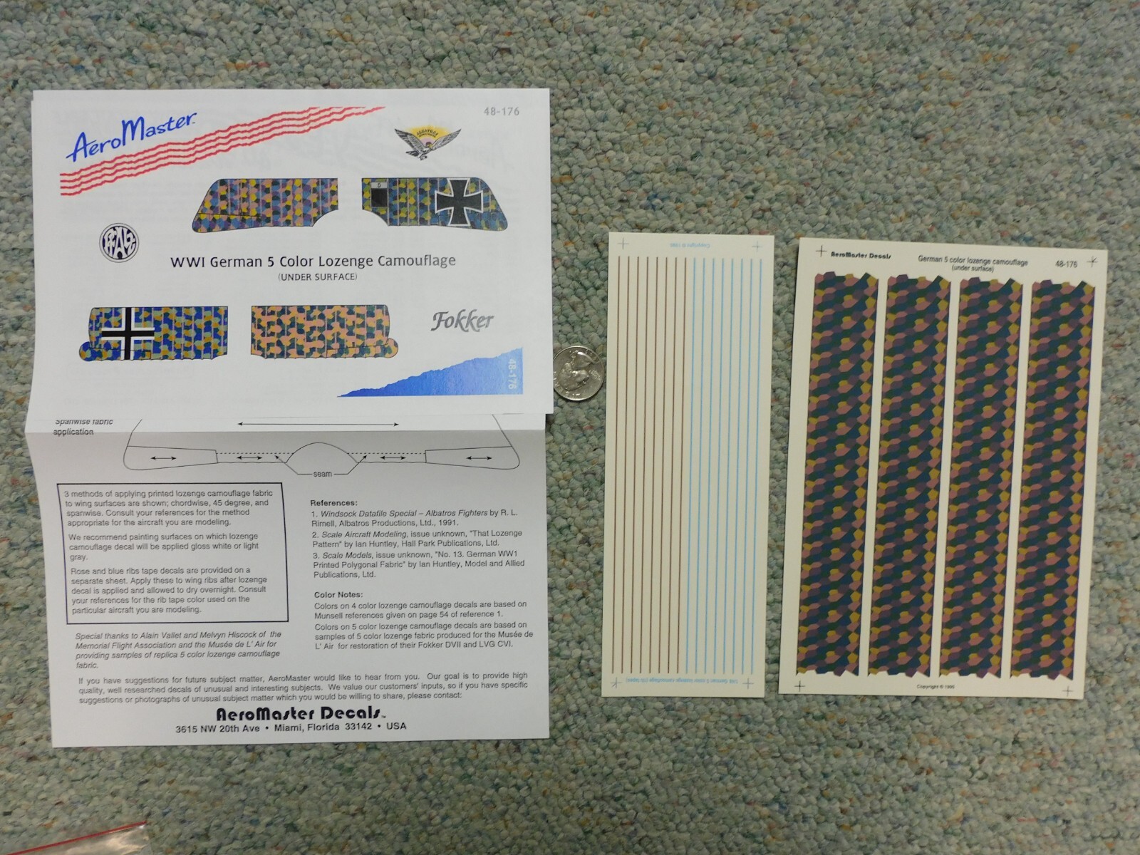 Aeromaster decals 1/48 48-176 WW1 German lozenge camouflage 5 color ...