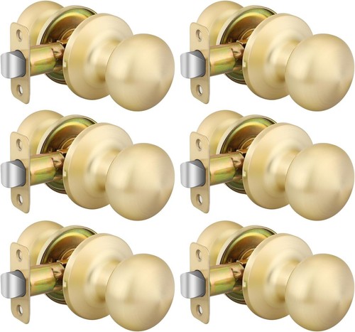 Gold Passage Door Knobs, Closet Door Knobs, Brushed Brass Passage Door Knobs for | eBay