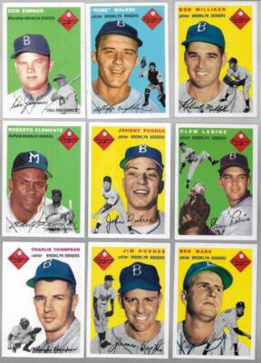 1954 Topps Reprint Set - Brooklyn Dodgers - 18 Card - Team Set - NM | eBay