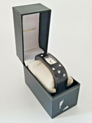 Vernier Quartz Watch 1702 brown wood band with crystals japan movt ...