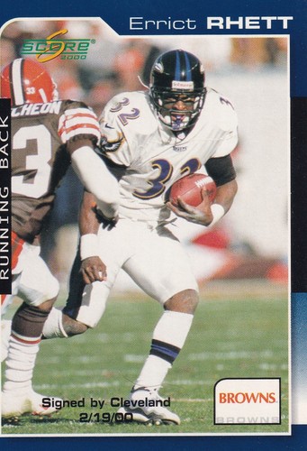 2000 Score #42 Errict Rhett NFL Cleveland Browns + (Yes 4 Free Mystery ...