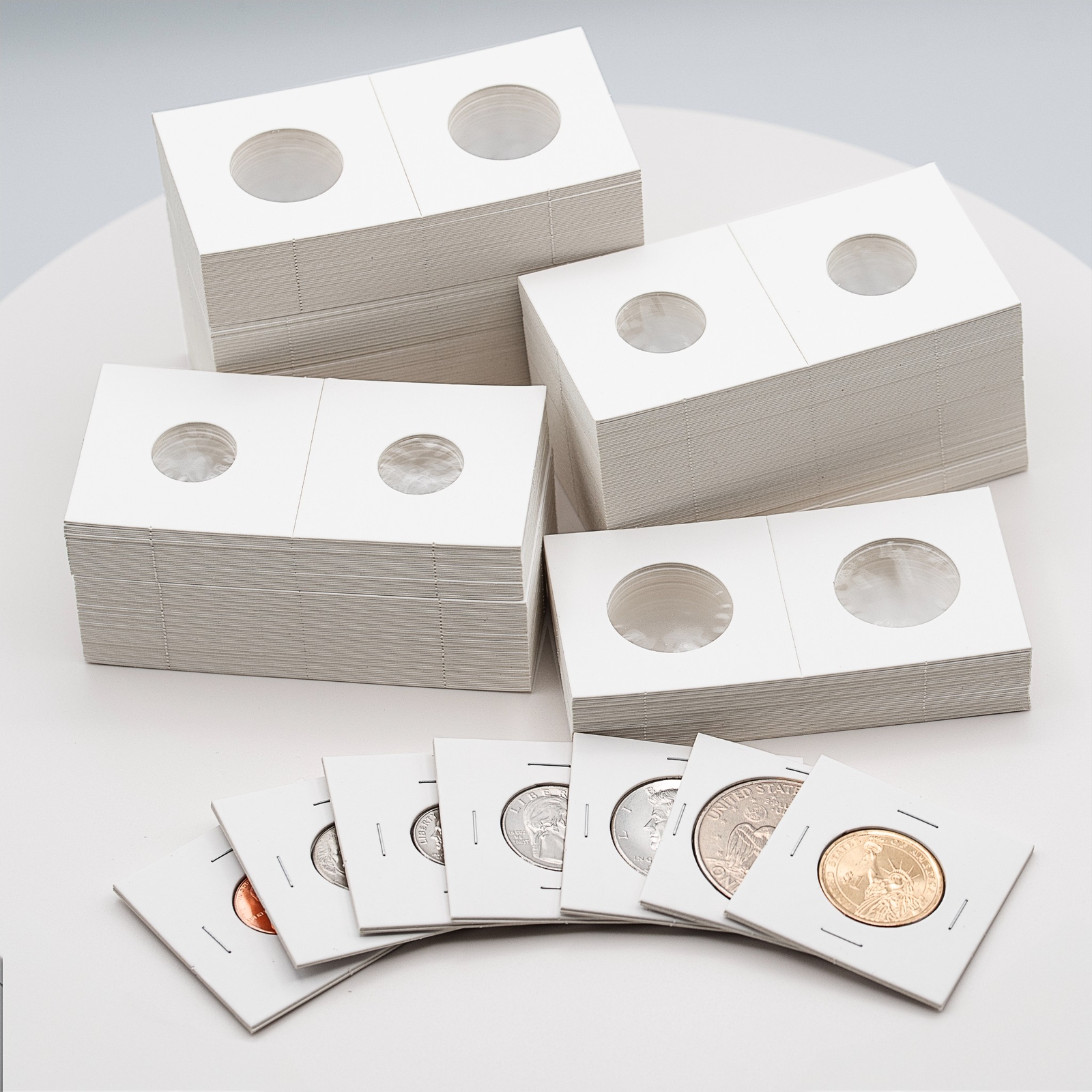 800 Assorted 2x2 Premium Cardboard Coin Holders Cent Paper Flip Custom ...