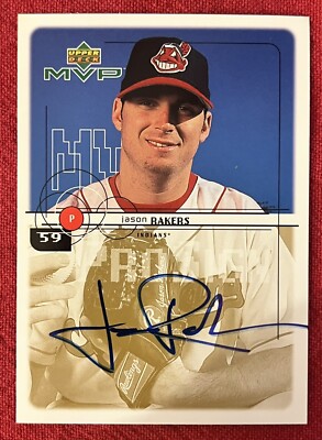 Jason Rakers 1999 Upper Deck MVP Auotgraph Card.# JRa, Cleveland ...