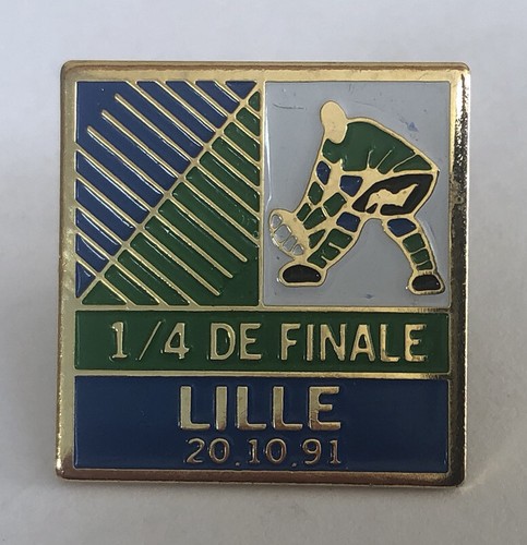 RUGBY WORLD CUP 1991 LILLE QUARTER FINAL OFFICIAL LAPEL PIN BADGE NZ v ...