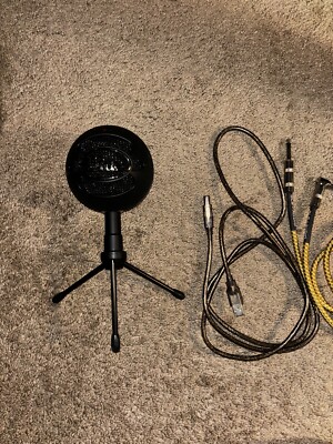 Blue Snowball iCE Mic (Black) + USB Cord & Additional GLS Audio Cord ...