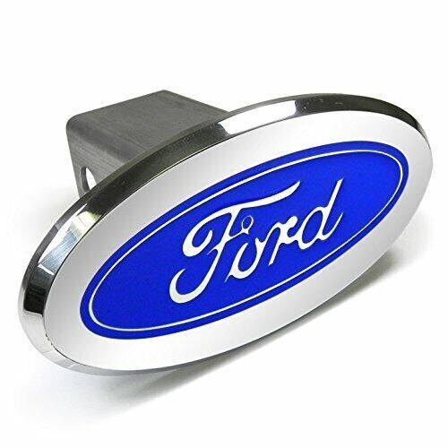 Ford Engraved Emblem Oval Chrome Aluminum Tow Hitch Cover Official ...