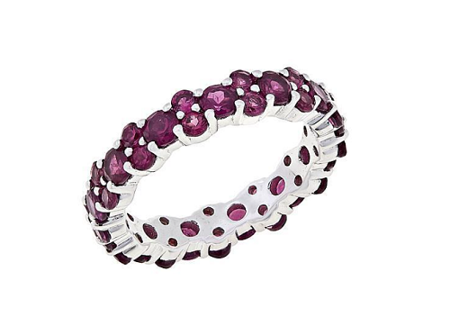 HSN Colleen Lopez Sterling Silver Rhodolite Eternity Band Ring Size 7 ...