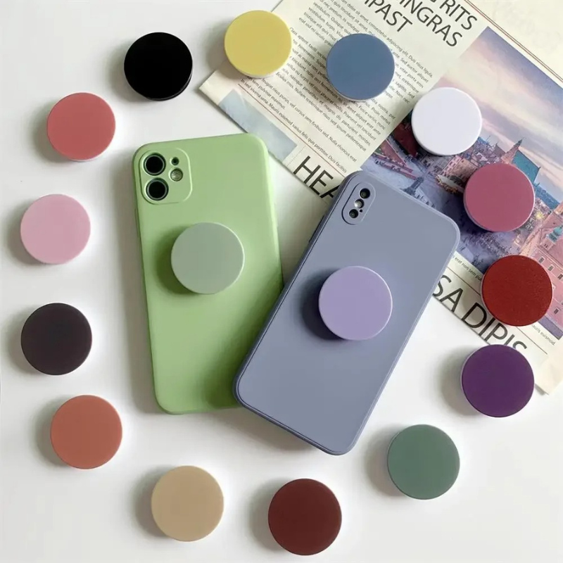 Pop-Out Socket Holder Selfie Finger Grip Stand for iPhone Samsung ...