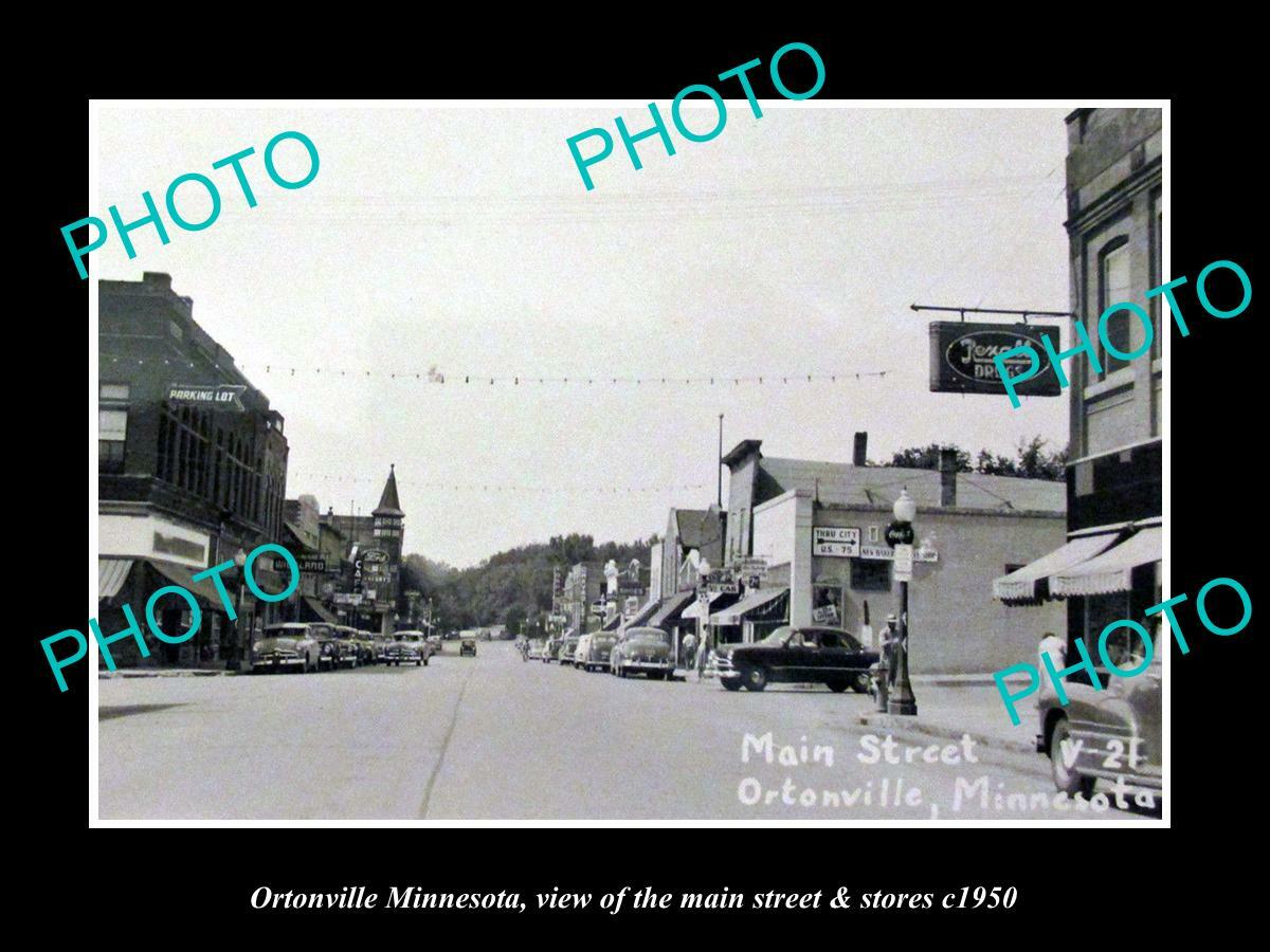 OLD 8x6 HISTORIC PHOTO OF ORTONVILLE MINNESOTA THE MAIN ST & STORES ...