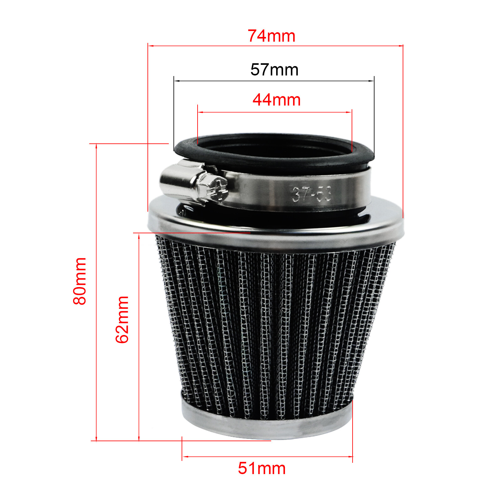 2× 44MM AIR FILTER POD CLEANER For GY6 125cc 150cc 250cc DIRT ATV QUAD ...