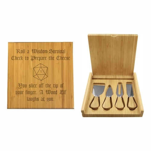 D&D Gifts Wisdom Check Crit Fail Engraved Cheese Tool Set DND Dungeons ...
