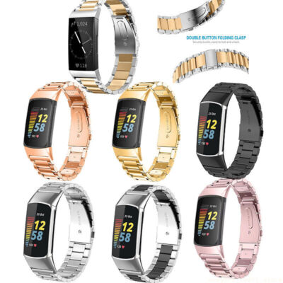 Stainless Steel Fitbit Charge 5 6 Watch Band Metal Strap Replacement ...