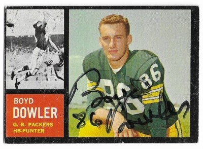BOYD DOWLER 1962 Topps Signed Autographed Football card 71 Green Bay ...