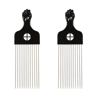 2 Pcs Metal African Hair Picks Afro Hair Pick Comb for Women 8.70"x2.80 ...
