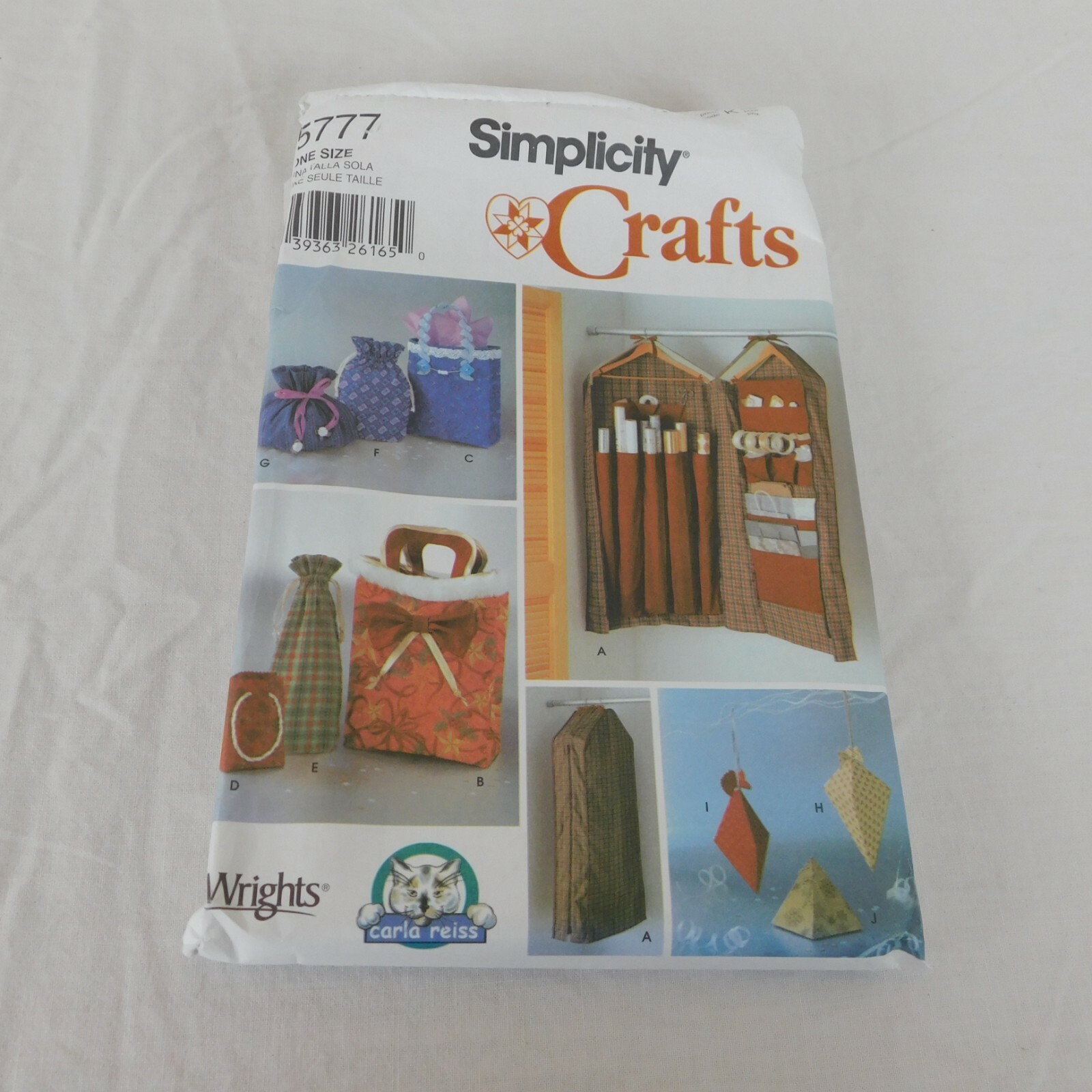 Simplicity 5777 Sewing Pattern Crafts Gift Wrap Accessories Organizer ...