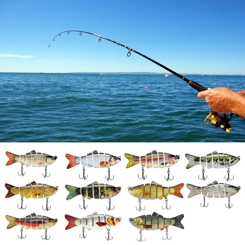 6 Segment Hard Baits Fishing Lures Slow Sinking Swimming Lures Hard ...