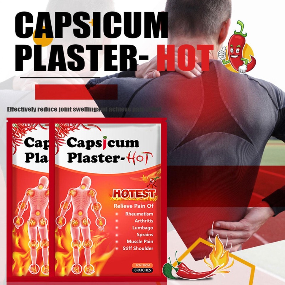 24 Pain Relief Capsicum Plaster For Joint Back Neck Shoulder Muscle ...