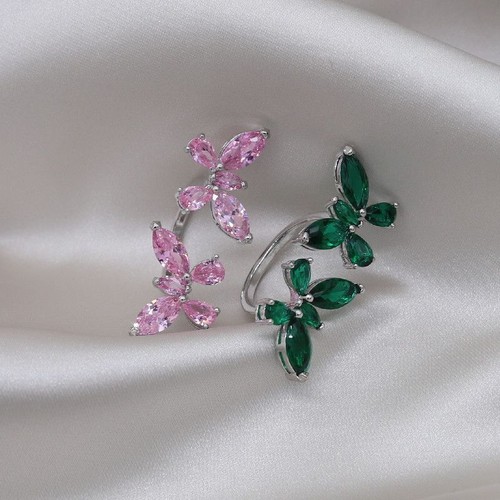 Women Shiny Zircon Ring Opening Adjustable Prom Rings Girls Elegant ...