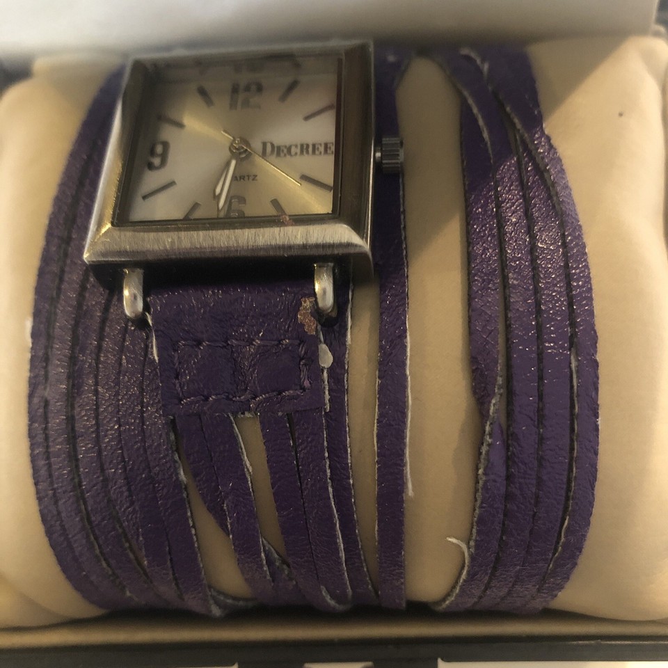 NEW DECREE Ladies Watch Multiple Wrap Strap Purple | eBay