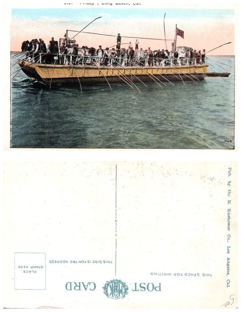 Early 1900s "Friday" Long Beach California Fishing Boat VINTAGE ...