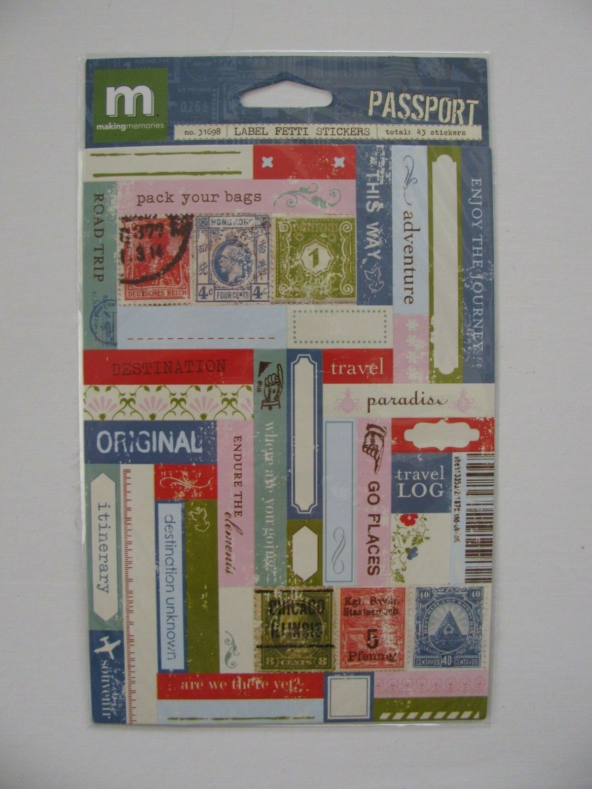 Making Memories PASSPORT Label Fetti Stickers 43 Stickers NIP | eBay