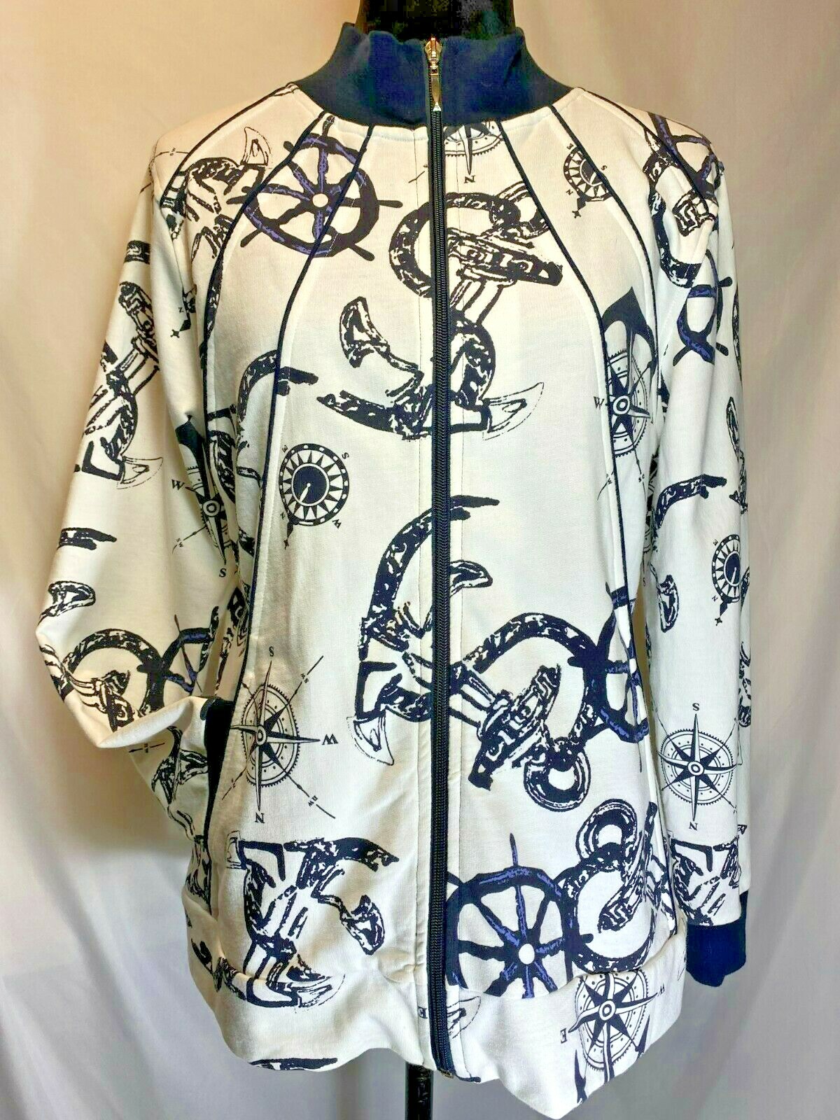 Nautical print Princess Cruises Zip up Jacket | eBay