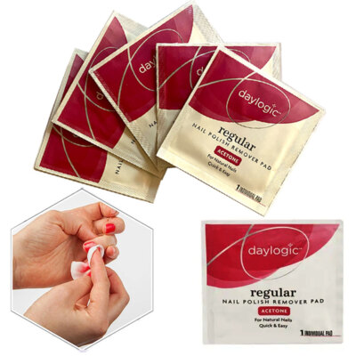 100 Pc Individually Wrapped Acetone Wipes Nail Polish Remover Pads ...
