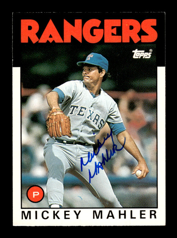 1986 Topps Traded # 68T Mickey Mahler Autograph Signed Card (M2) Texas ...