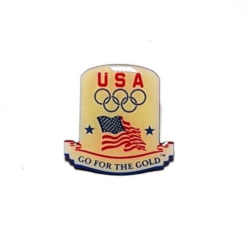USA "Go For The Gold" Olympic Games Yellow Enamel Flag Lapel Pin EUC | eBay