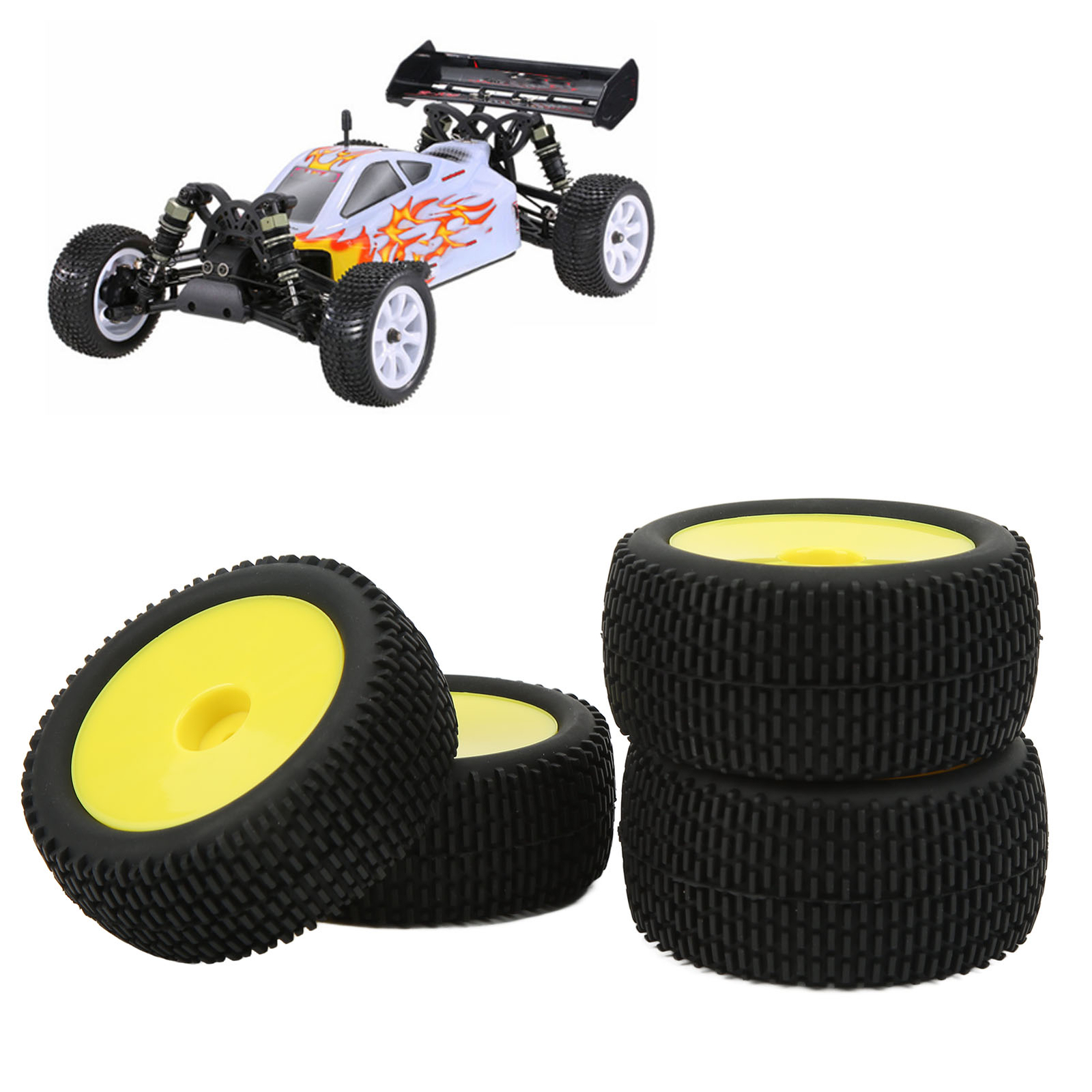RC Rubber Tyre 4Pcs RC Rubber Tires Wheel For 1/10 Remote Control | eBay