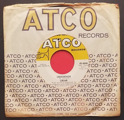 Cream (45 rpm) "Crossroads/Passing the Time" (1969) ATCO (45-6646) Good ...
