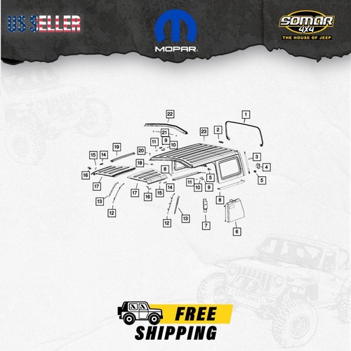Mopar Hardtop Wire Access Plug for Jeep Wrangler JL 2018-2024 ...