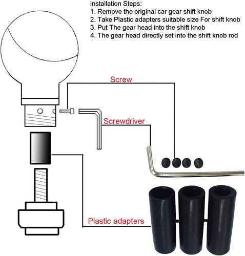 Abfer Knob Shifter Car Shifting Gear Stick Head Replacement Leather ...