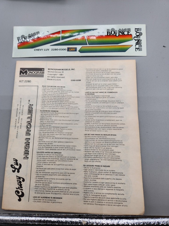 Original Monogram High Roller 4X4 Chevy Luv Stepside Kit # 2217 1981 ...