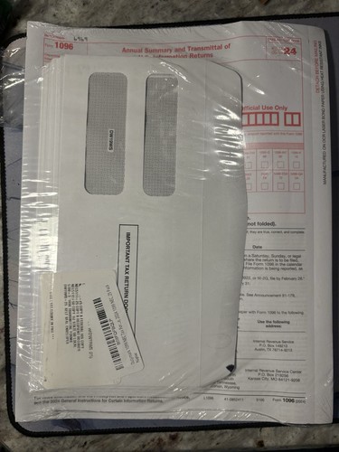 1096-1099 IRS Tax Forms For Year 2024 w/Envelopes 25 Pack, Sealed! | eBay