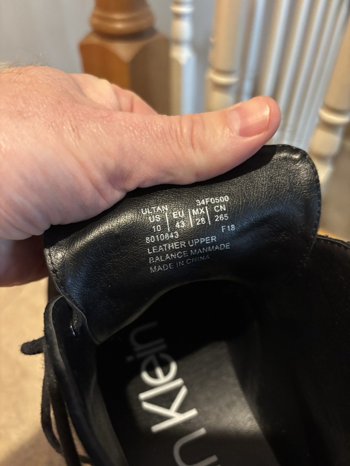 Mens Size 10 Black Calvin Klein Ultan Calf Suede Leather Chukka Boots ...