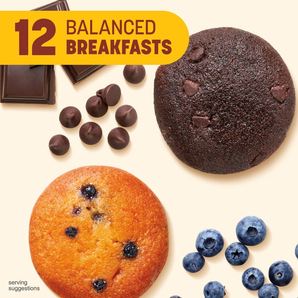 Nutrisystem Breakfast Muffin Blueberry & Chocolate Bundle, 7g Protein ...