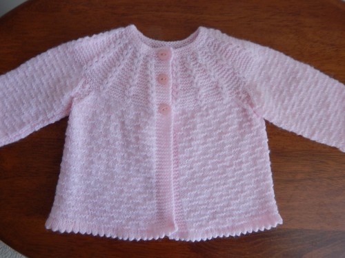 NEW Hand-Knitted Baby Matinee Jacket Acrylic PINK Fit 1 - 4 Months ...