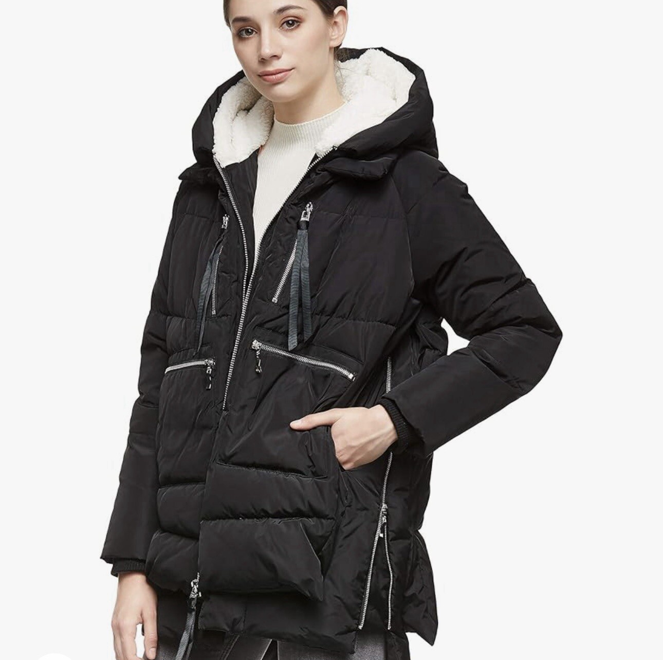 Orolay Black Supper Puffer Down Jacket Women's M Thickened Down Winter ...