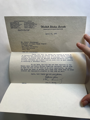 John F. Kennedy Signed Autograph 1960 Letter from JFK Senate Office ...