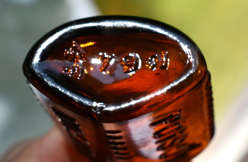 Antique Glass Embossed Poison Bottle 3-Siided Ribbed Blown Molded ...