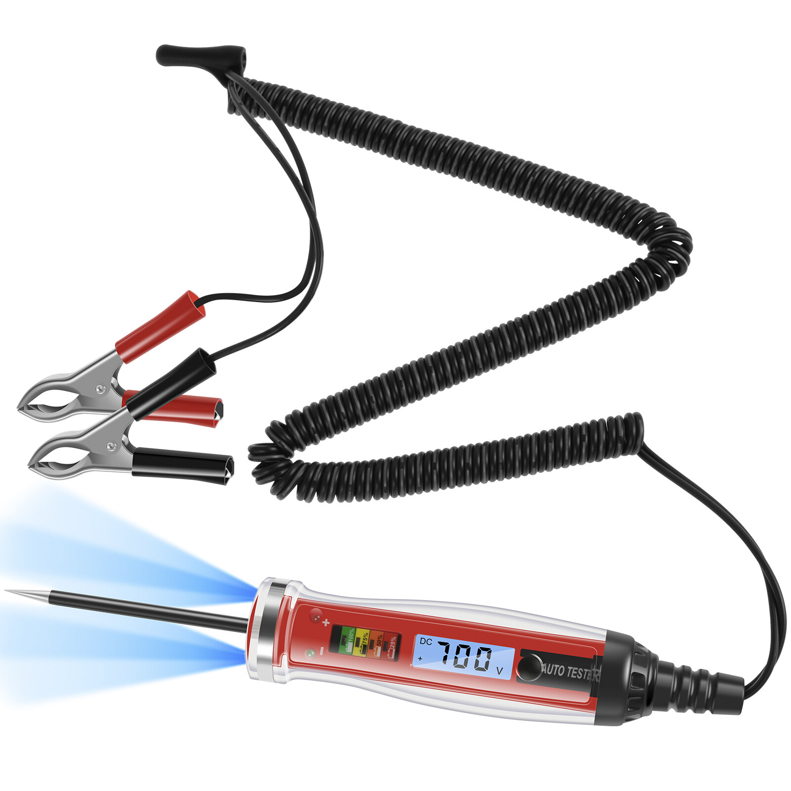 Power Circuit Probe Tester LCD Digital Car Test Light Voltage Frequency ...