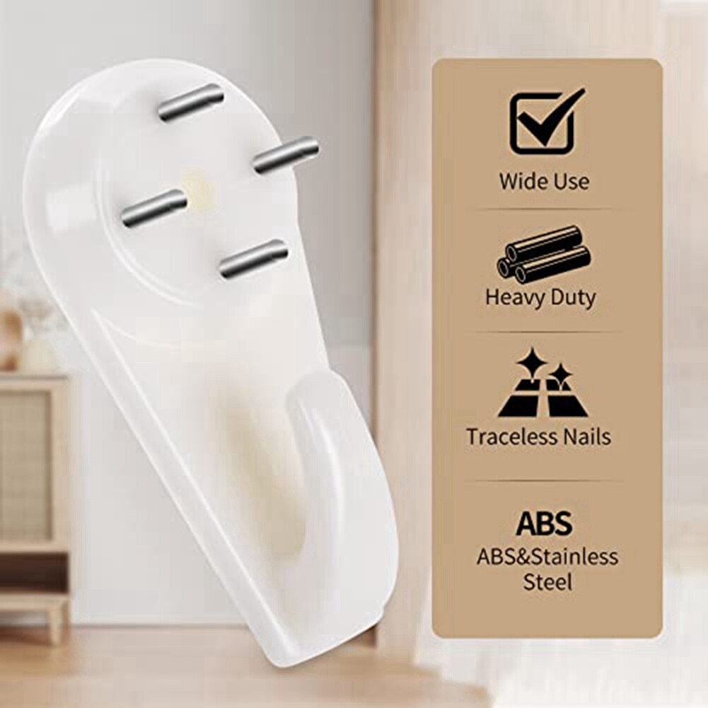 No Trace Nail Wall Hooks No Trace Nail No Drilling Required Set of 40 ...