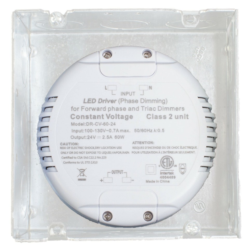 12v 30W 60W Triac Dimmable LED Light Round Driver Power Supply Class 2 ...