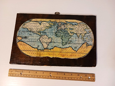 Rustic Old world map wood plaque wall hanging | eBay