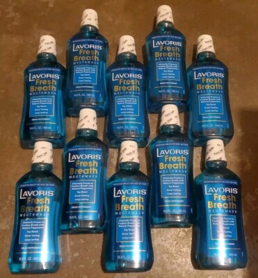 Lavoris Fresh Breath Mouthwash FRESH PEPPERMINT Flavor 16.9oz *LOT OF ...
