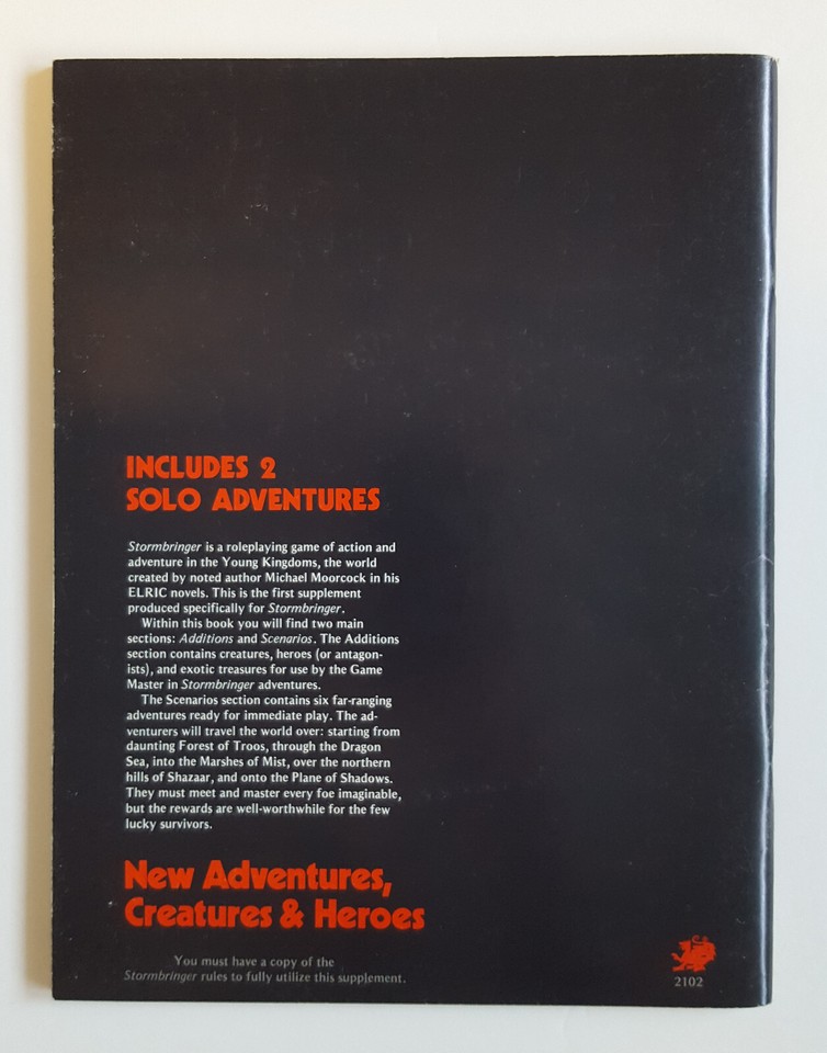 STORMBRINGER COMPANION ELRIC CHAOSIUM ROLEPLAYING GAME STEVE PERRIN ...