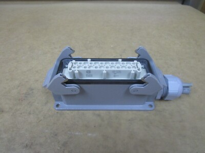 HARTING HEAVY DUTY CONNECTOR w/ HOUSING 24E-F-S 16A 500V 09 33 024 2701 ...