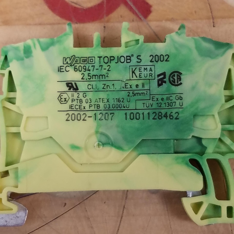Wago 2002-1207 Ground Terminal Block, 2.5 MM - USED | eBay
