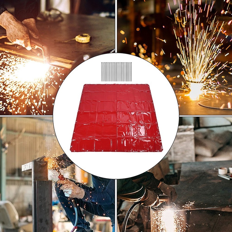 Red Welding Curtain Screen 5 7x5 7ft for Worksite Safety and For UV ...
